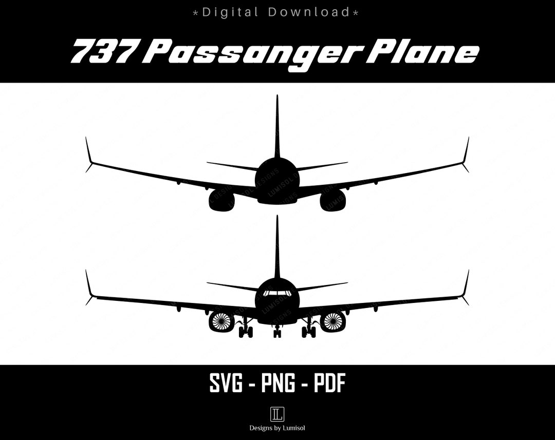 Boeing 737 MAX SVG Vector Files | Passenger Airplane Png | Transparent Background | Aviation ...