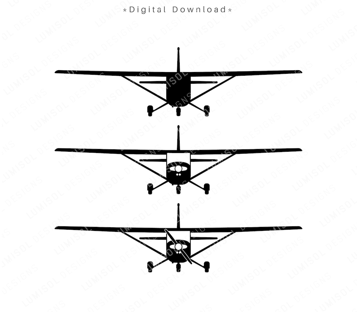 Cessna 172 SVG Prop Plane Aviation Vectors - Etsy