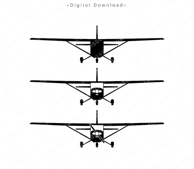 Cessna 172 SVG Prop Plane Aviation Vectors - Etsy