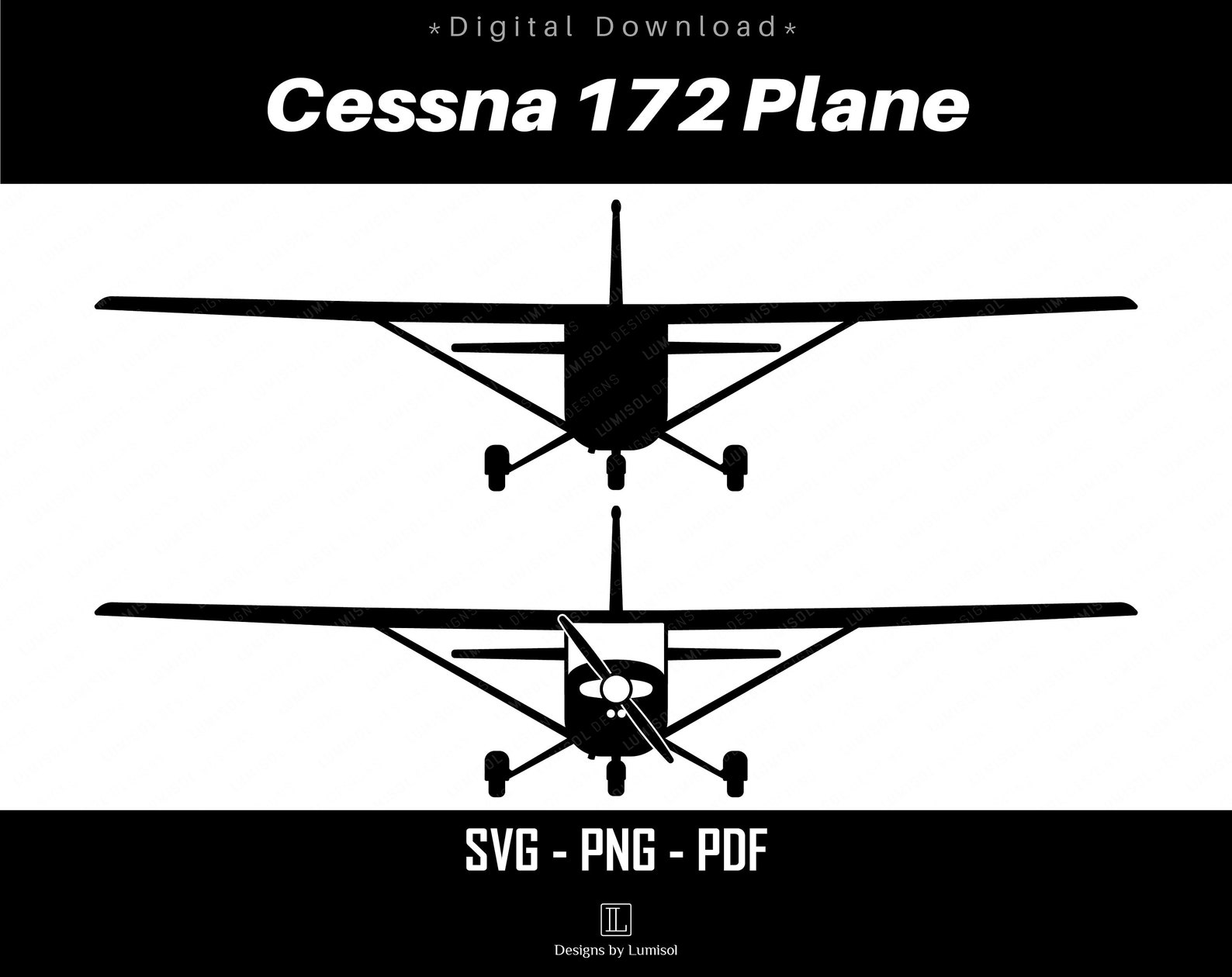 Cessna 172 SVG | Prop Plane | Aviation Vectors - Etsy