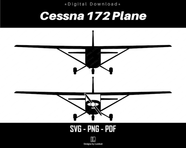 Cessna 172 SVG Prop Plane Aviation Vectors - Etsy