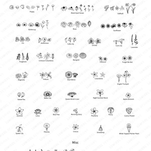 130+ Wildflower SVG Bundle | Hand Drawn Flower Clip Art | Botanical ...