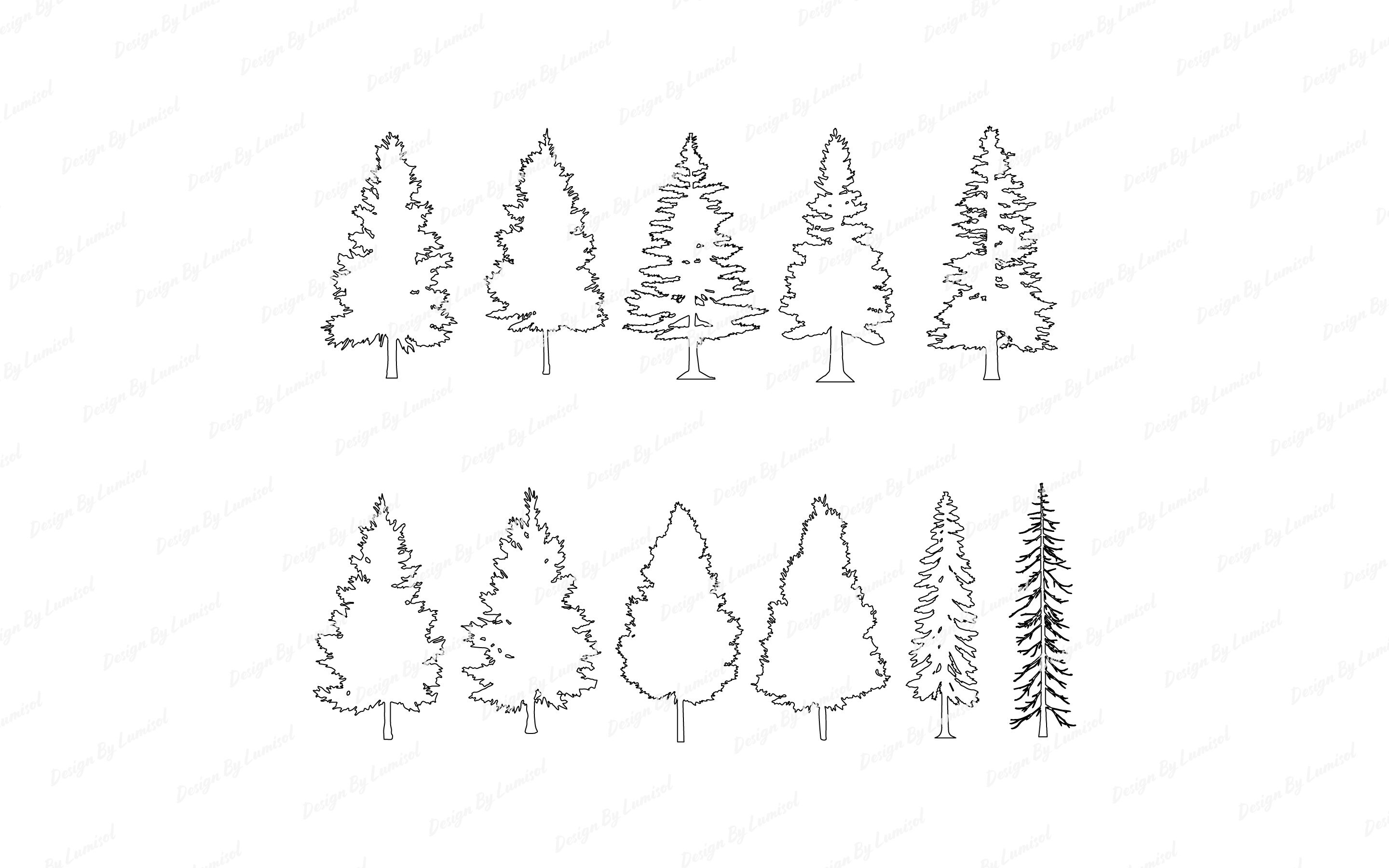 Evergreen Trees Bundle, SVG Png Pdf Jpg Eps, Spruce Tree, Pine Tree ...
