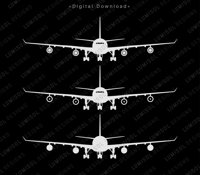 Airbus A340 SVG Vector Files | Passenger Airplane Png | Transparent ...