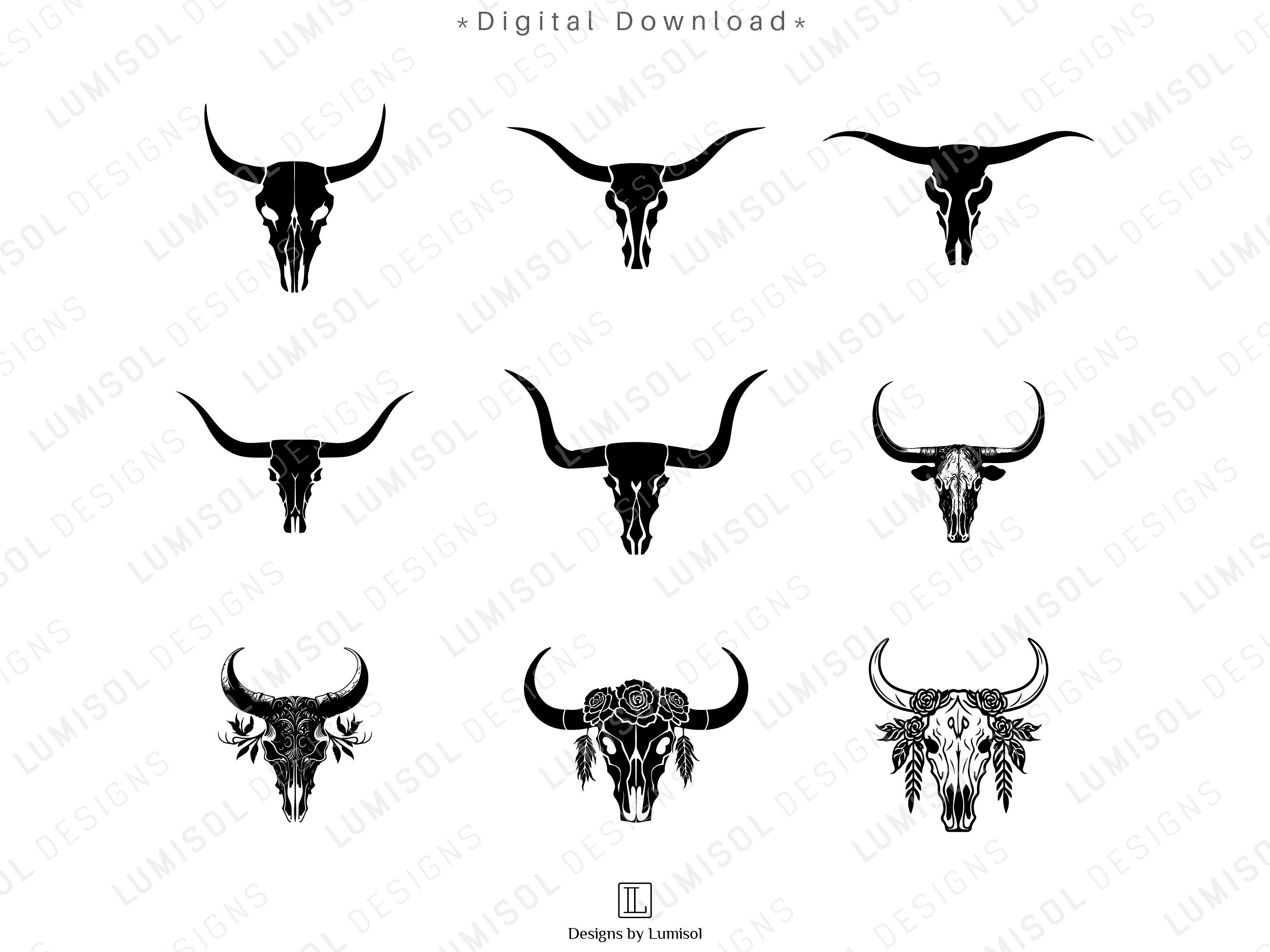 25 Cow Skulls SVG Bundle Buffalo Bull Longhorn Skulls Clip - Etsy Australia