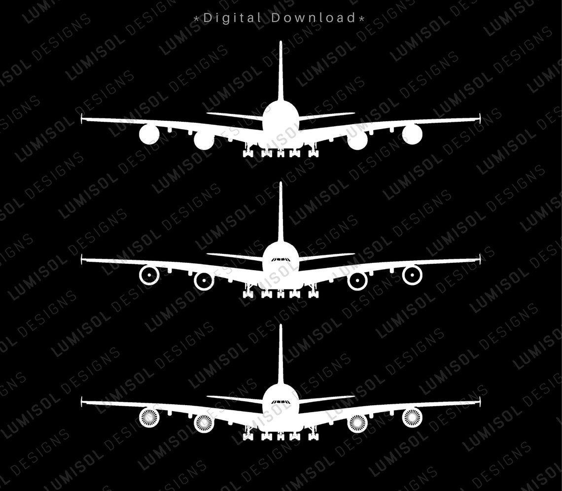 Airplane SVG Airbus A380 Vector Files Passenger Aeroplane - Etsy UK