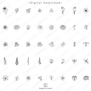 130+ Wildflower SVG Bundle | Hand Drawn Flower Clip Art | Botanical ...