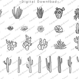 85 Cute Cactus and Succulent SVG MEGA BUNDLE | Desert Plant Set | Cut ...