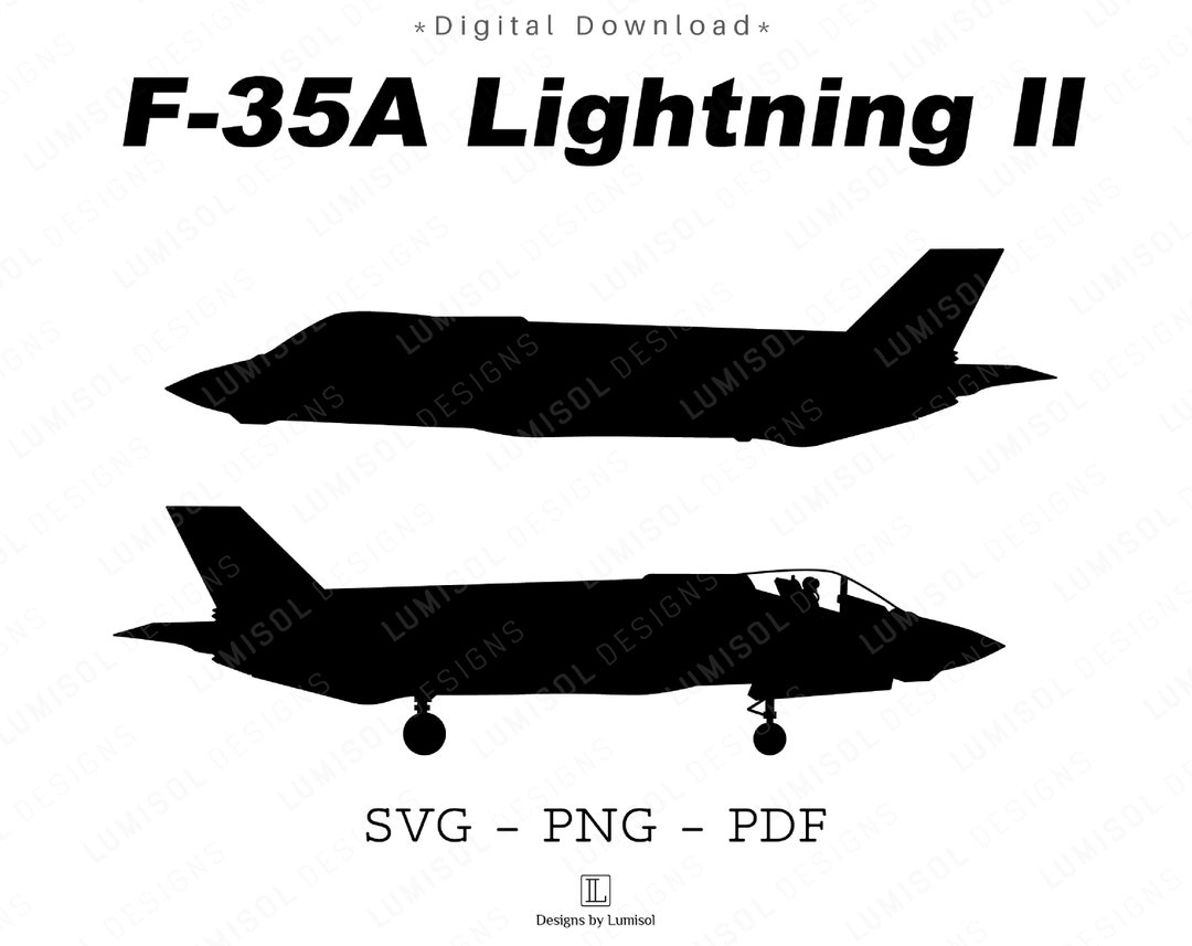 Fighter Jet Side View F35 Lightning II SVG F-35A (Instant Download) - Etsy