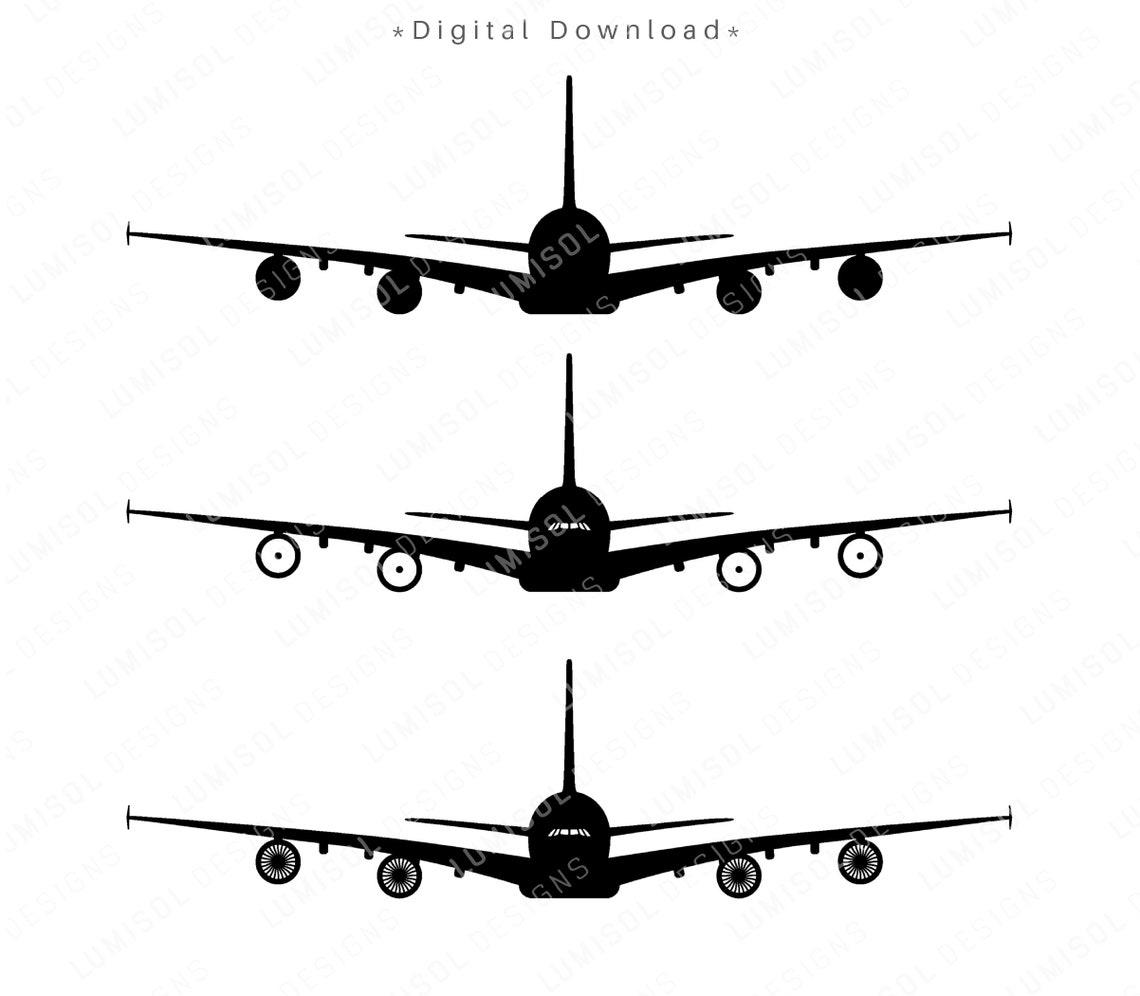 Airplane SVG Airbus A380 Vector Files Passenger Aeroplane - Etsy UK