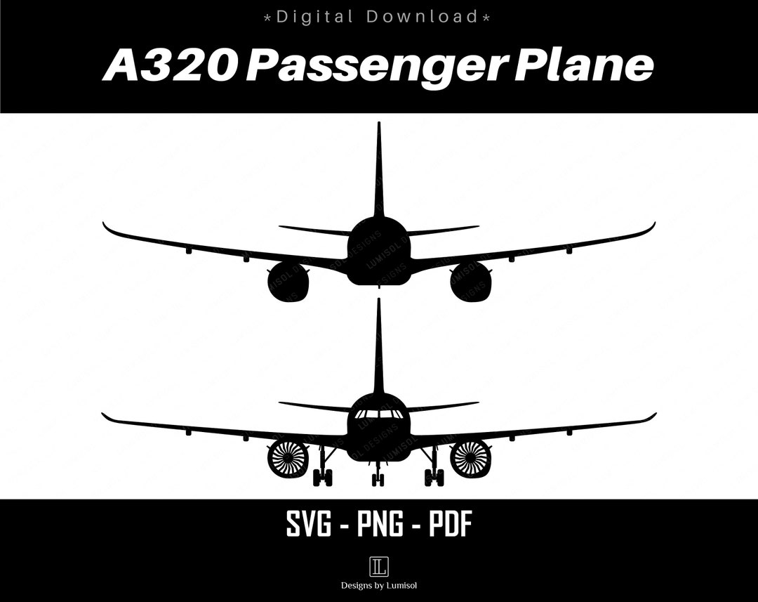 Airbus A320 Neo SVG: Airplane Clipart Vector Files (digital Download ...