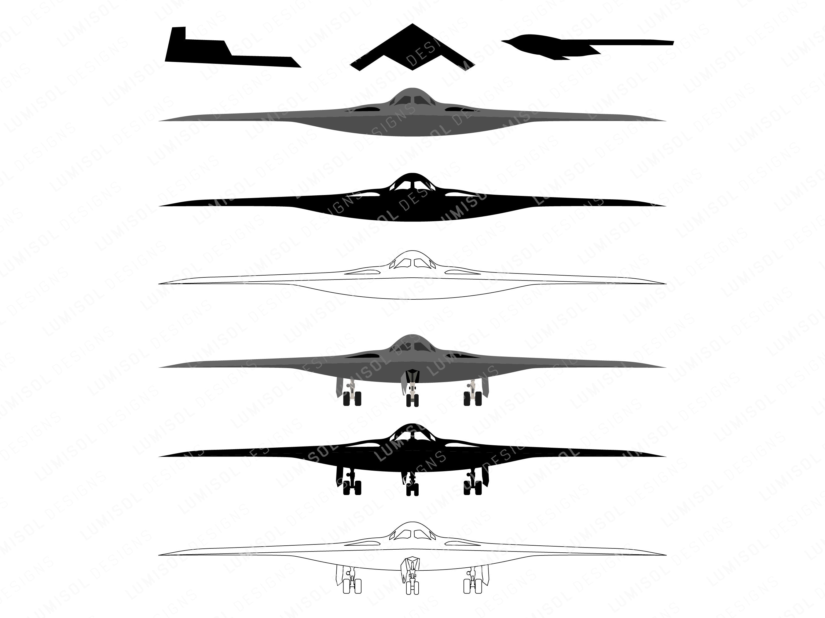 B21 Raider Stealth Bomber SVG: 6th Gen Jet Clipart (digital Download ...