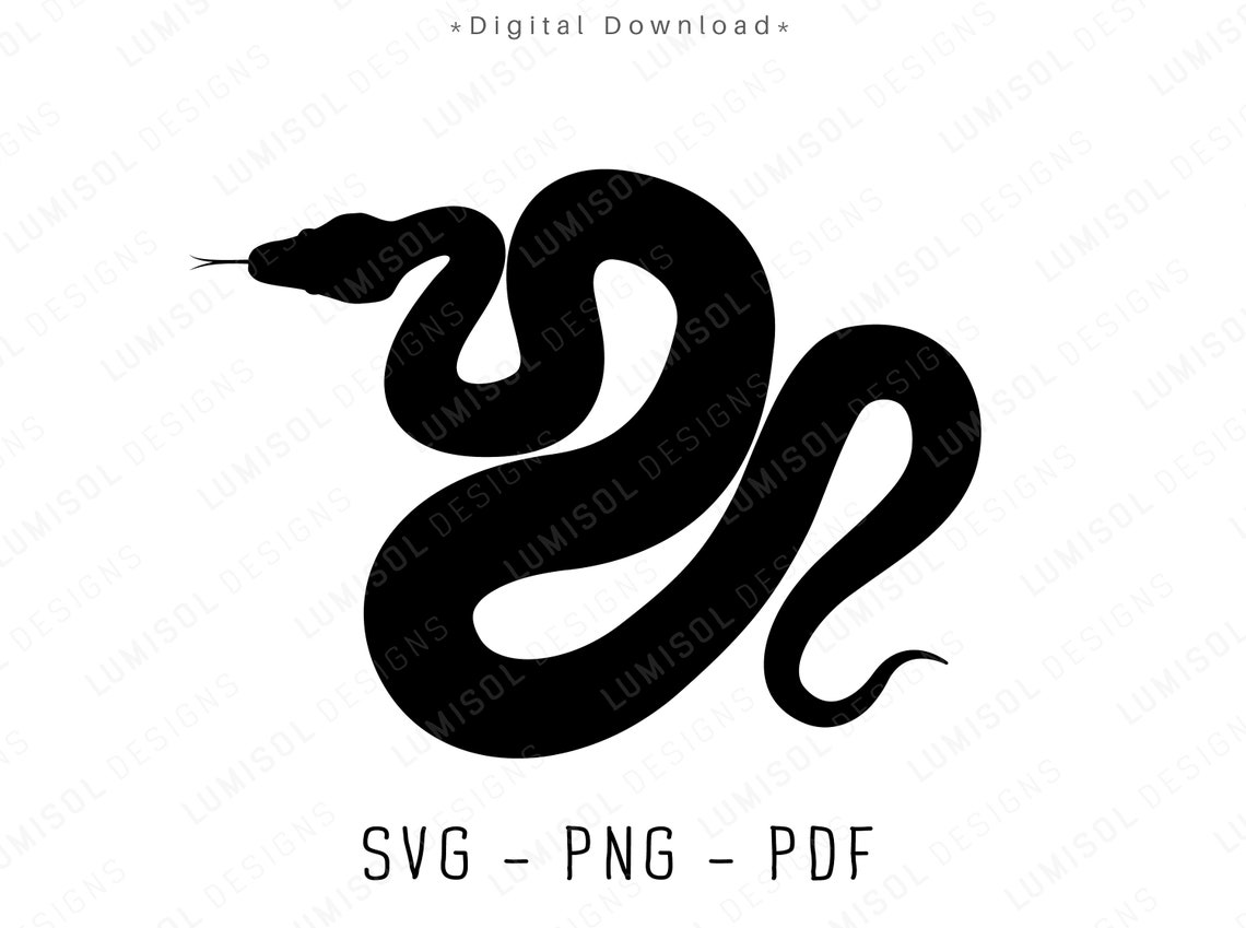 Snake Svg Python Silhouette Cut Files Realistic Snake Idea for Tattoo ...