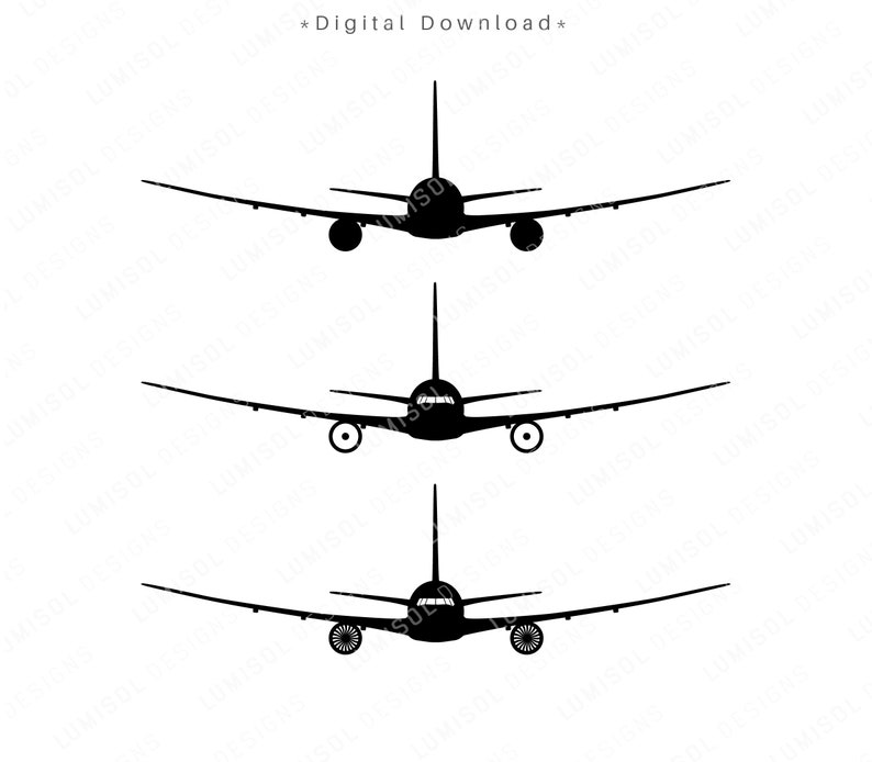 Airplane Svg Boeing 767 Vector Files Passenger Airliner Png Transparent ...