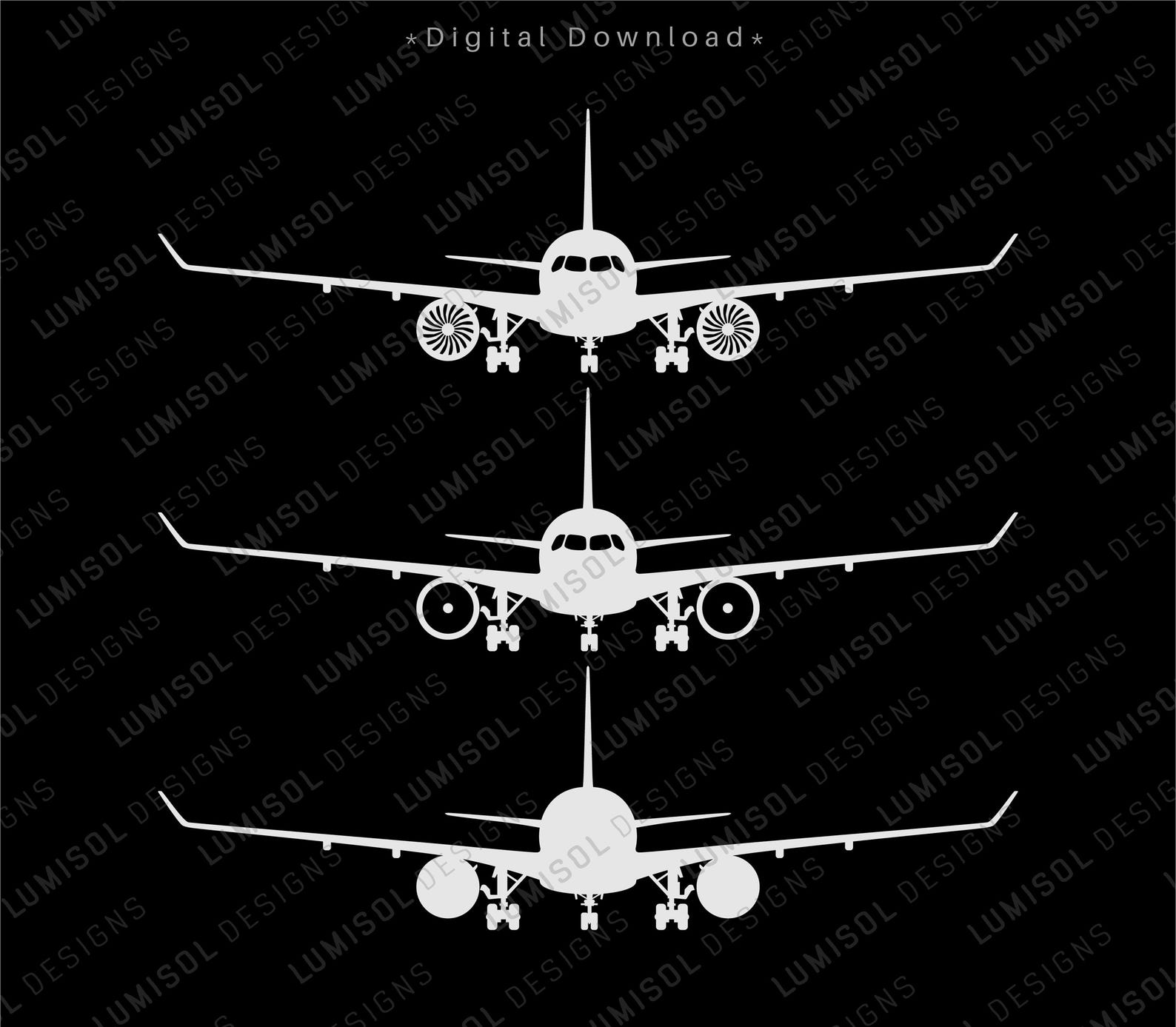 Airbus A220 SVG Vector Files | Passenger Airplane Png | Transparent ...