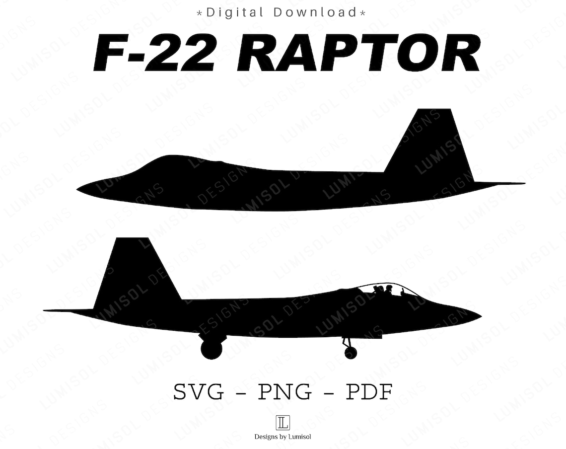 Fighter Jet Side View F22 Raptor SVG - Etsy Canada