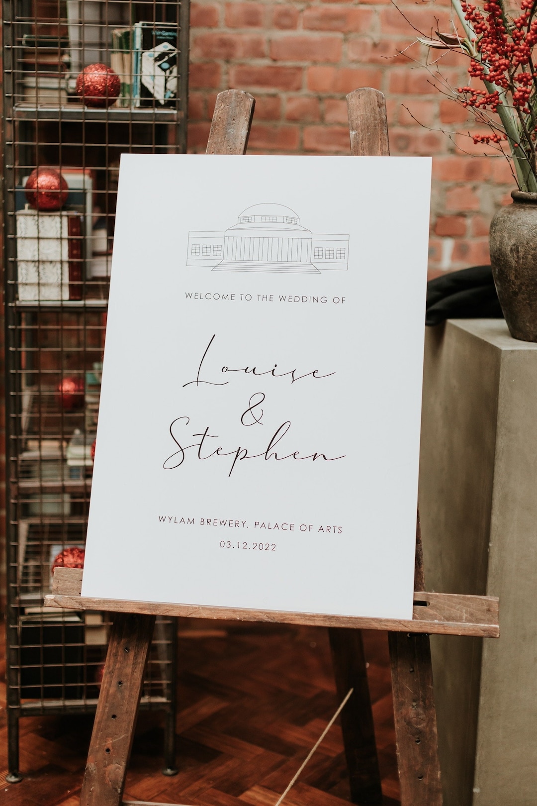 Personalised Illustrated Wedding Venue Welcome Sign - Etsy