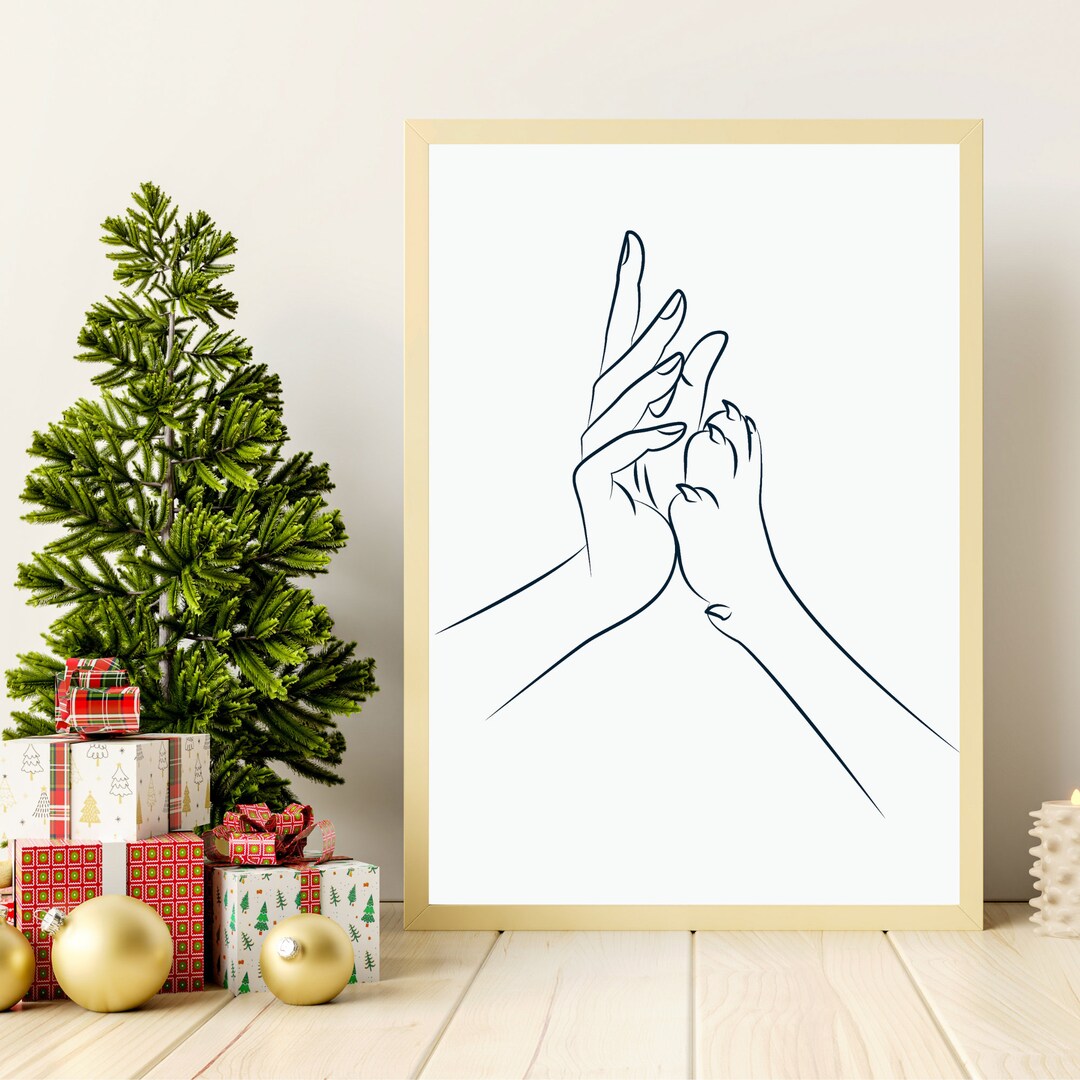 Paw Promise One Line Art Minimalist Paw Drawing High-five - Etsy