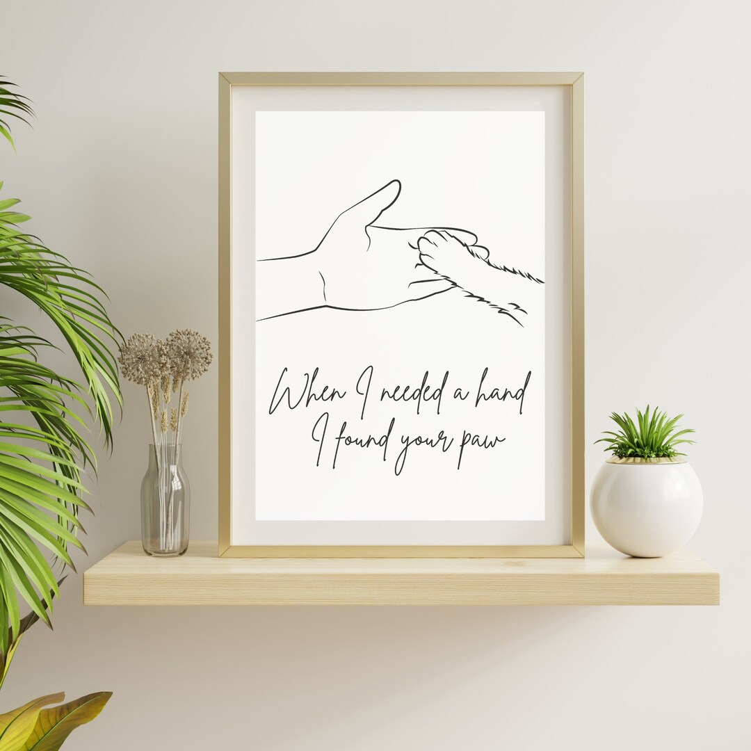 When I Needed a Hand I Found Your Paw Paw Promise Wall Art High-five ...