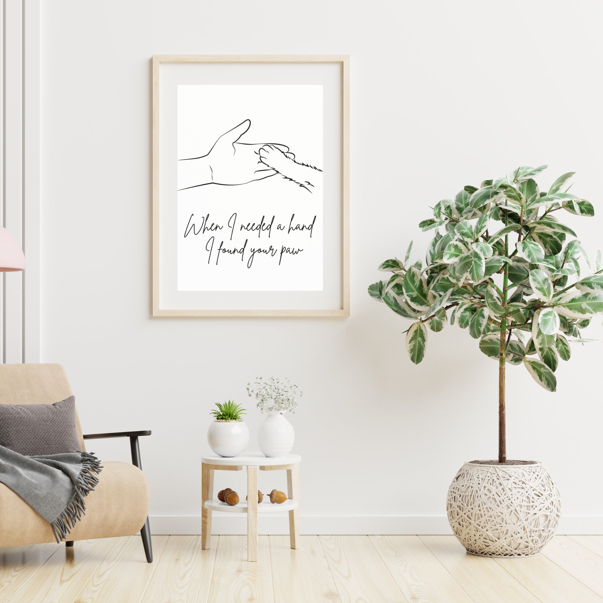 When I Needed a Hand I Found Your Paw Paw Promise Wall Art High-five ...