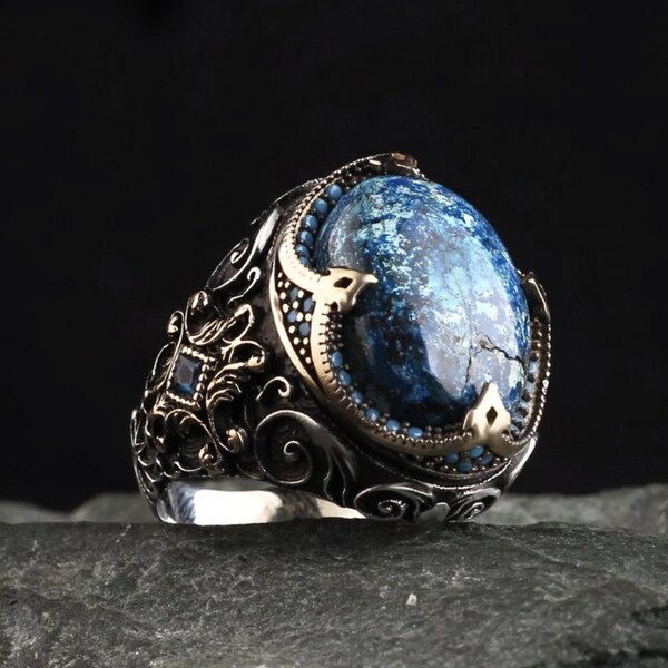 Silver Azurite Ring - Etsy