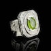 Green Peridot Stone Silver Ring, Hand Engraved Gravur 925 Sterling ...