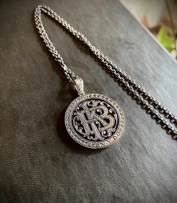 Monogram necklace etsy store
