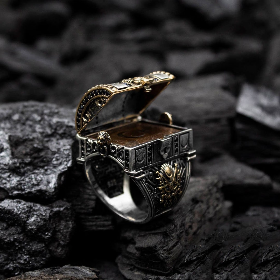 Holy Quran Description Silver Ring, Arabic Handmade 925 Sterling Silver ...