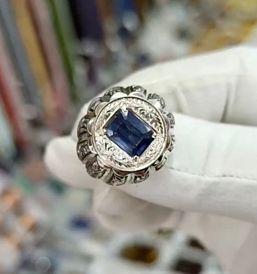 Blue Sapphire Stone 925k Silver Ring Real Sapphire Original - Etsy