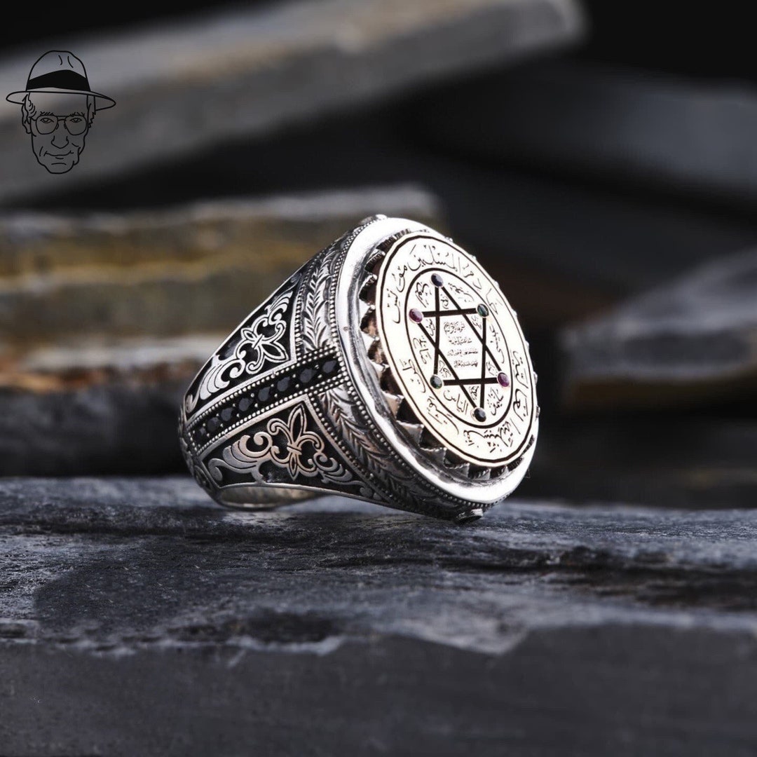 Seal of Solomon Sterling Silver Ring: Handmade Turkish Signet - Etsy
