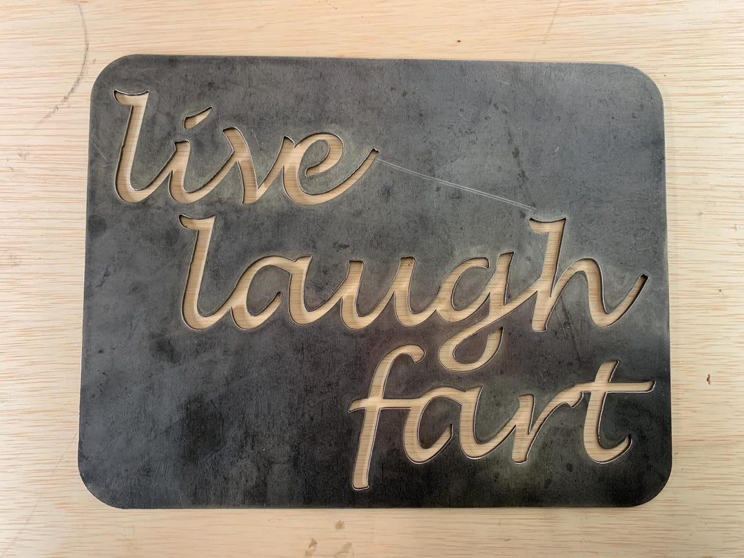 Steel Funny Bathroom Sign, Live Laugh Fart Wall Art, Humor Gag Gift ...