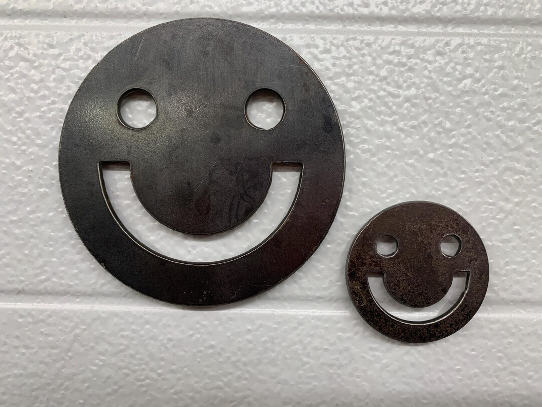 Steel Smiley Face Magnet 2" or 4", Bare or Painted, Fridge Office ...