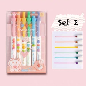 Retractable Highlighters. Box Set of 6 Colours. Macaron Colours ...