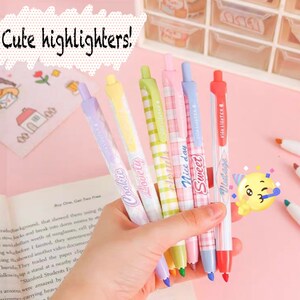 Retractable Highlighters. Box Set of 6 Colours. Macaron Colours ...