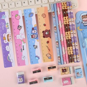 Stationery Gift Set of 5 Items. Kawaii Cute Cartoon Characters Animals ...