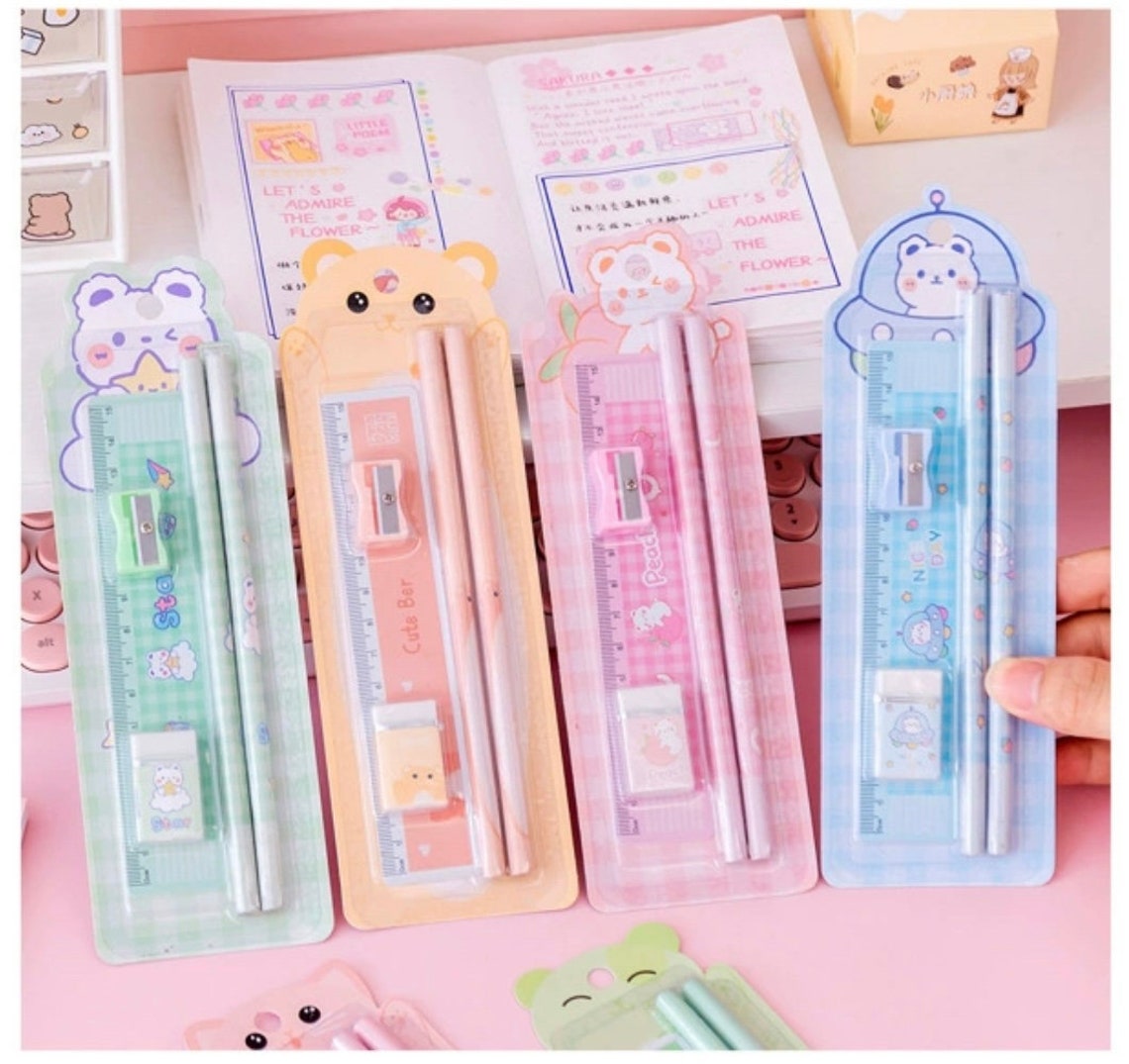 Stationery Gift Set of 5 Items. Kawaii Cute Cartoon Animals - Etsy