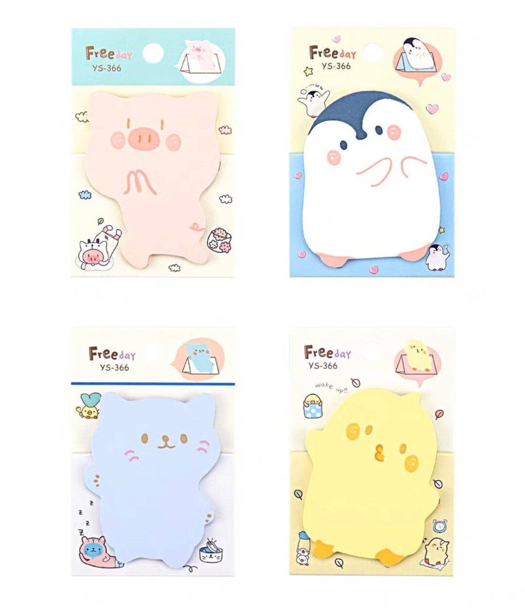 Sticky Memo Notepads. Cute Kawaii Animals 30pcs. Stationery - Etsy