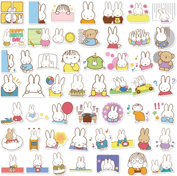 Miffy Stickers 50pcs Cute Cartoon Character Scrapbooking Gifts - Etsy