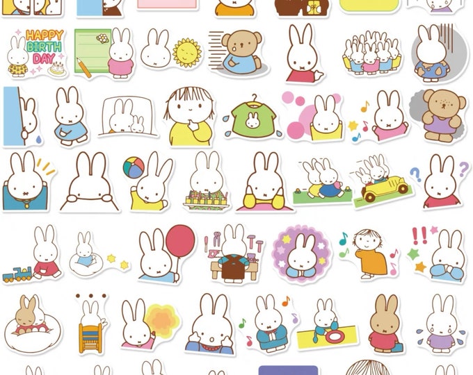 Miffy Stickers 50pcs Cute Cartoon Character Scrapbooking Gifts ...