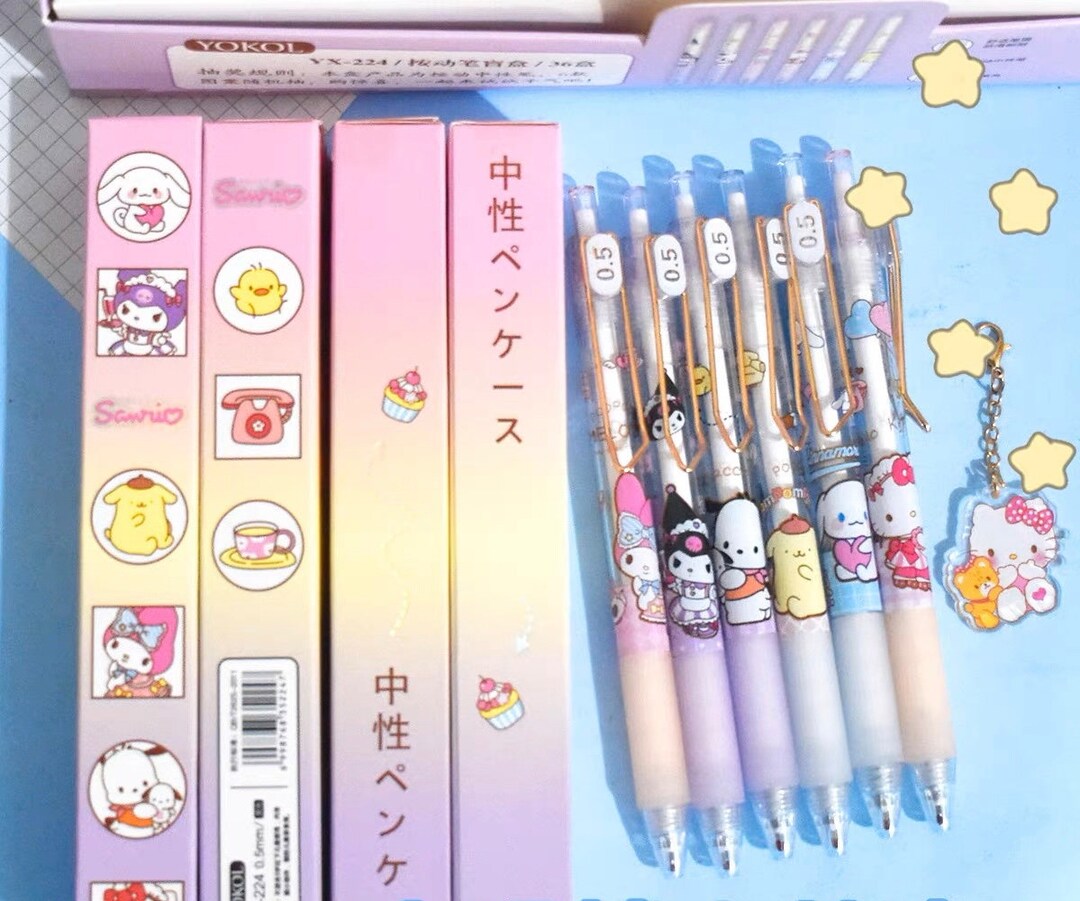Kawaii Black Gel Pen 0.5mm. Random. Cute Japanese Anime. Stationery - Etsy