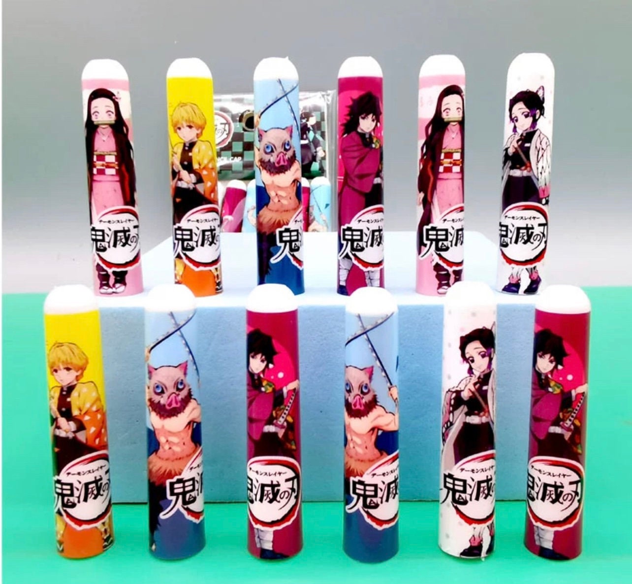 Demon Slayer. Japanese Anime Manga. Pencil Caps. Set of 6. Stationery ...