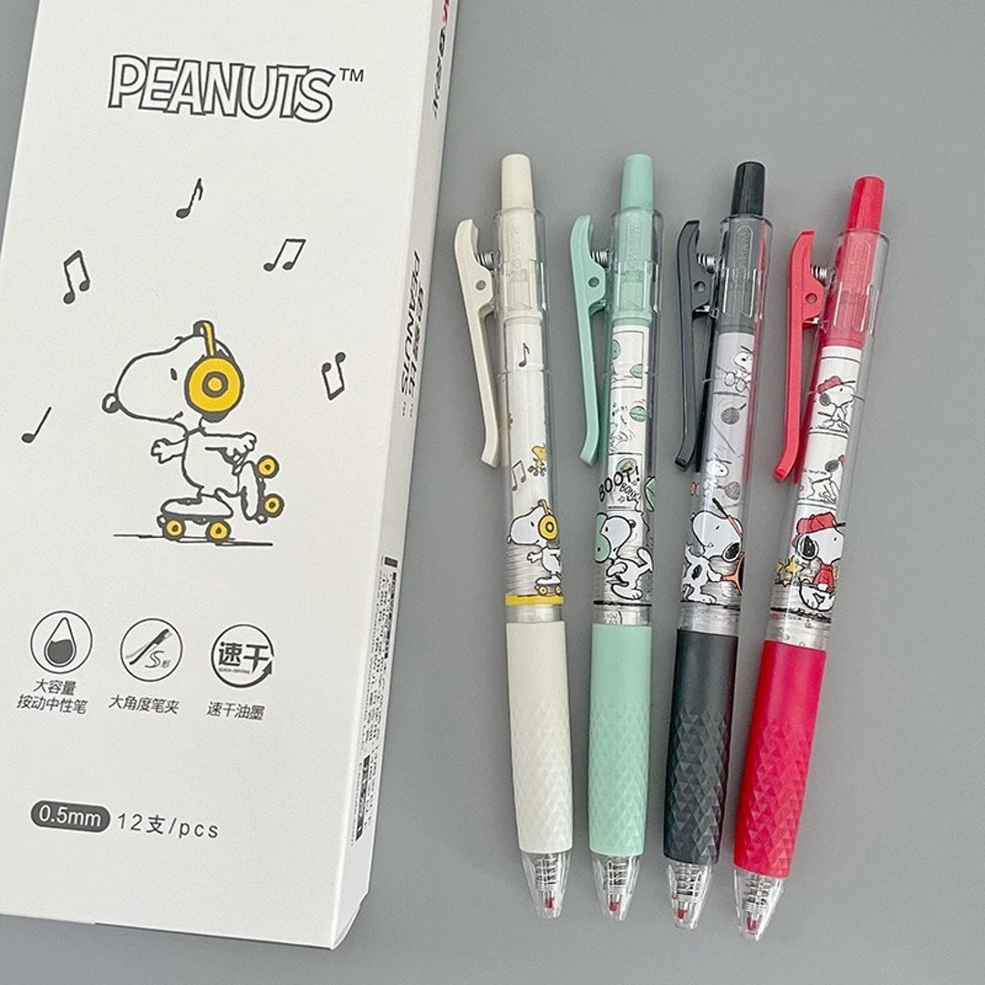 Snoopy Black Gel Pen 0.5mm Retractable. 4 Styles. Cute Cartoon ...