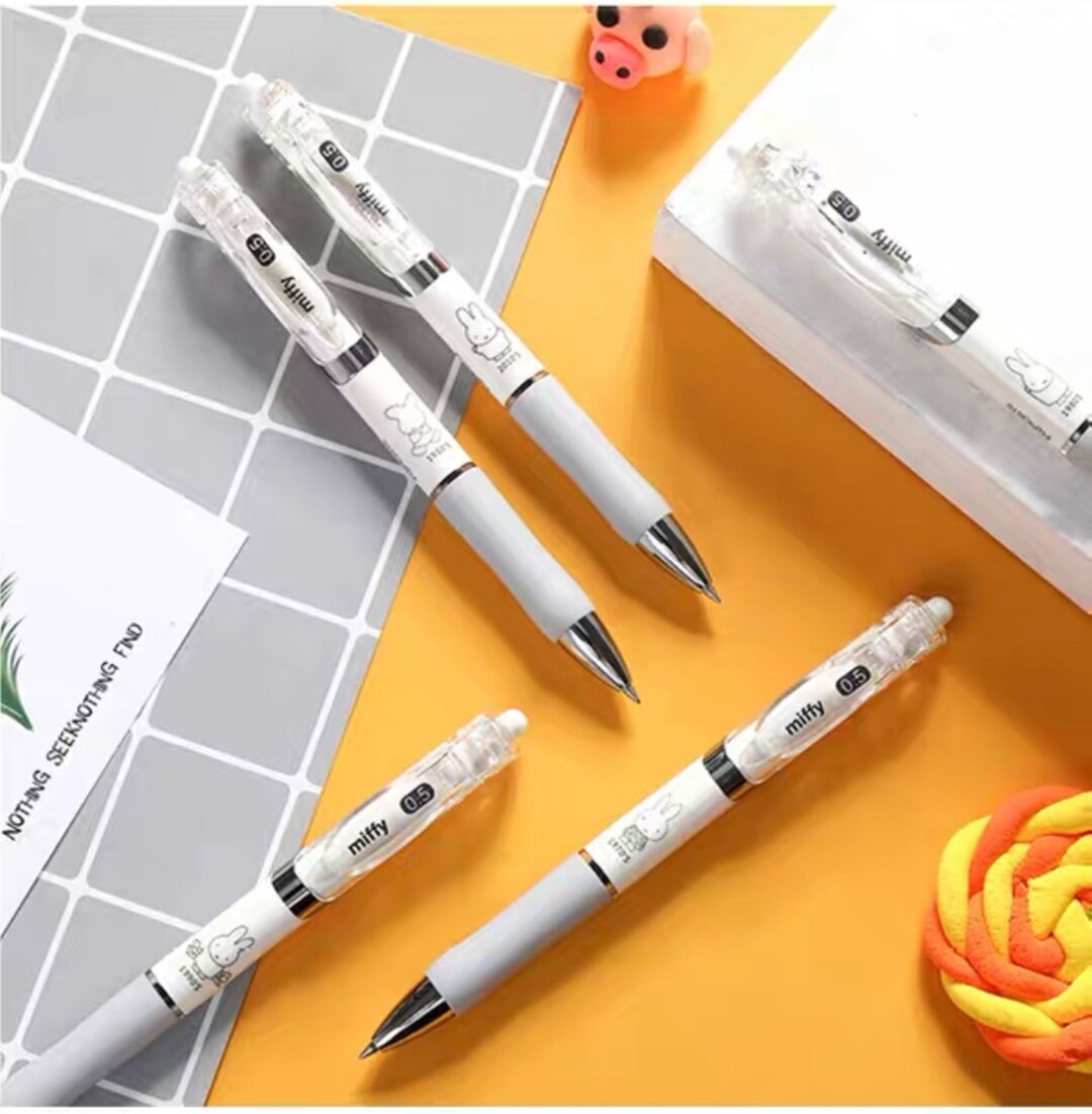 Black Gel Pen 0.5mm Retractable 5 Free Refills. 5 Styles - Etsy