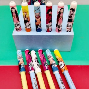 Demon Slayer. Japanese Anime Manga. Pencil Caps. Set of 6. Stationery ...