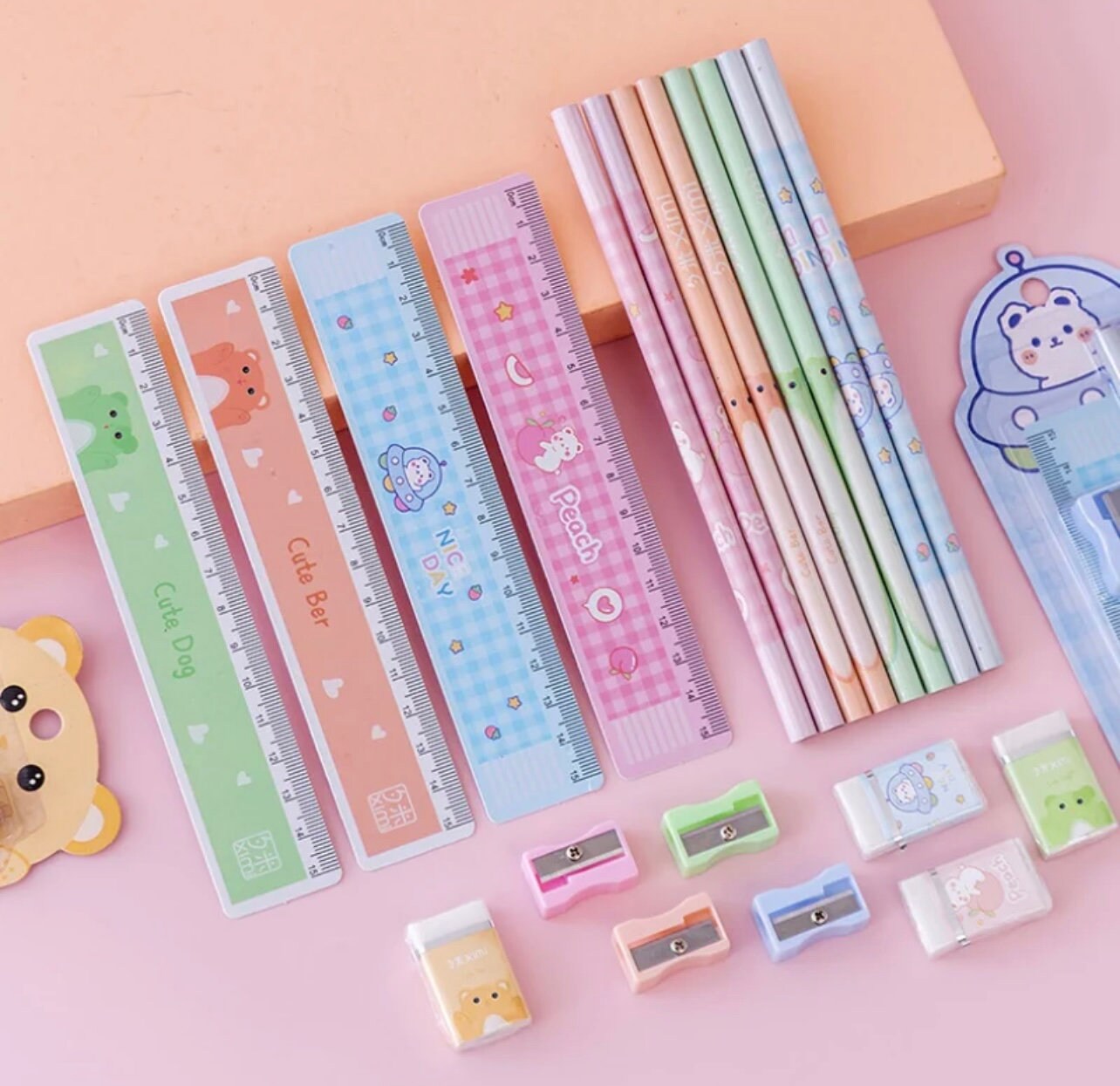 Stationery Gift Set of 5 Items. Kawaii Cute Cartoon Animals - Etsy
