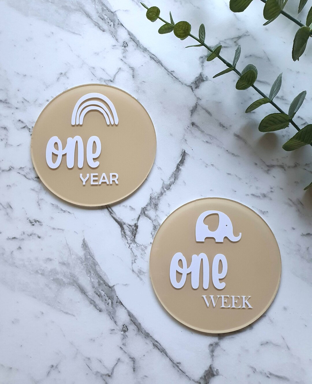 BABY Milestone Cards || Milestone Acrylic Discs || Hand Painted || Prop ...
