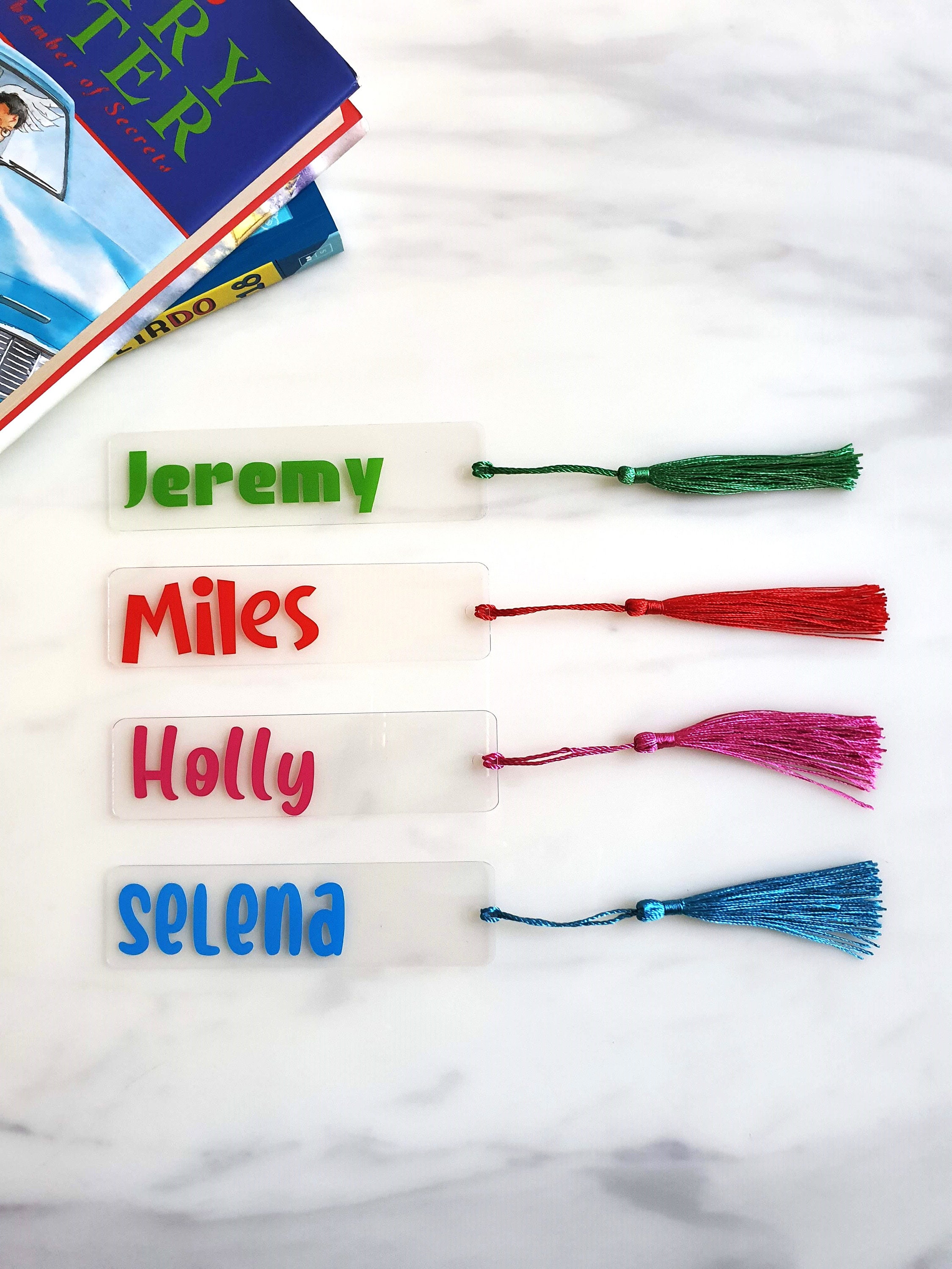 Personalised Bookmarks | Back to School | Vinyl Acrylic Bookmark ...