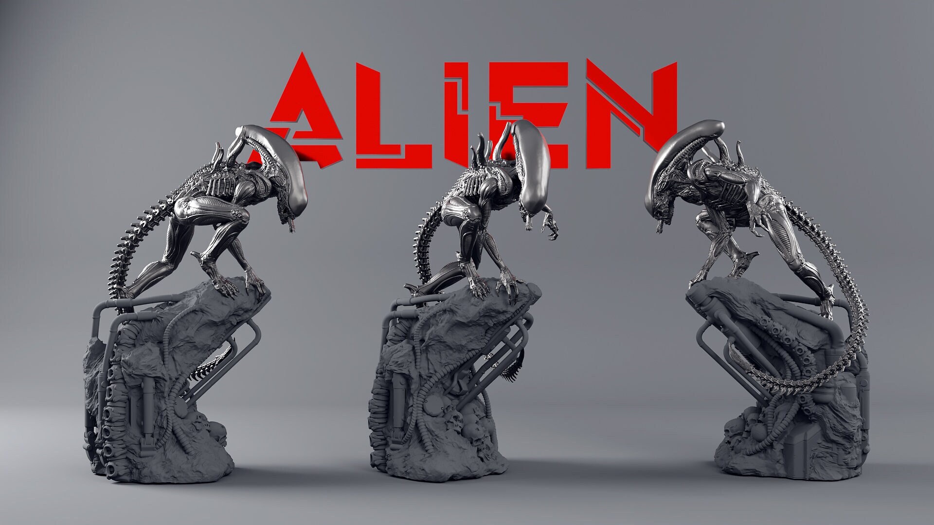 Alien Crawling Alien 3D Model Diorama STL File 3D Digital - Etsy