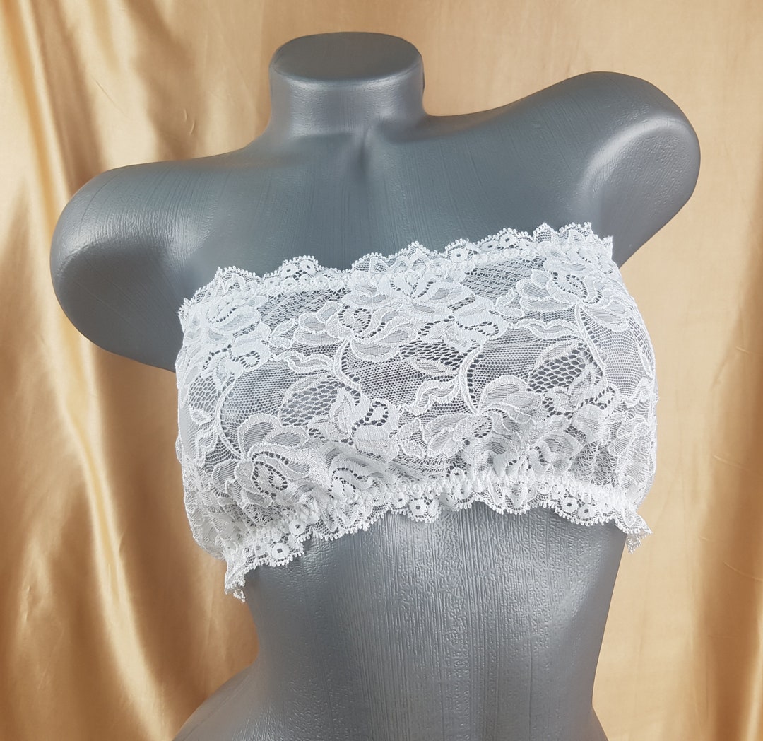 Bridal Lingerie, White Strapless Bra, Bridesmaid Lingerie, Floral Bra ...