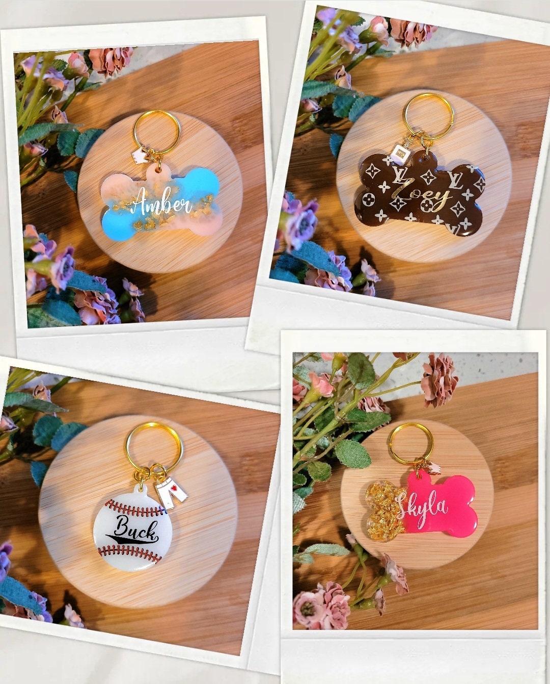 Custom Resin Dog Tag, Resin Pet Tag, Puppy Tag, Personalized Resin Dog ...